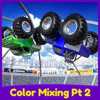 Download Color Mixing with Monster Trucks - Pt 2 by Brain Candy TV